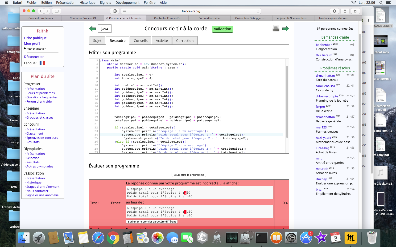 Multiples Problème d'exécution sur France IOI - Exercices par -Faith - OpenClassrooms
